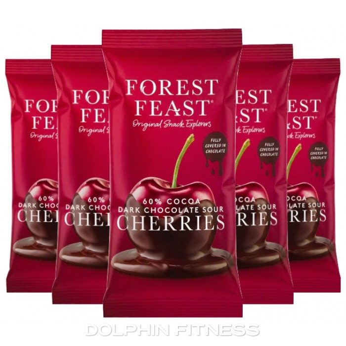 Forest Feast 60% Cocoa Dark Chocolate Sour Cherries 12 x 40g