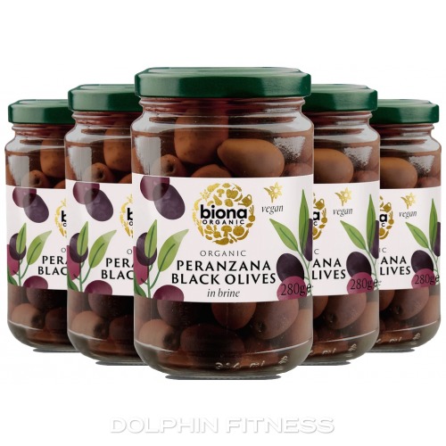 Biona Organic Peranzana Black Olives in Brine 5 x 280g