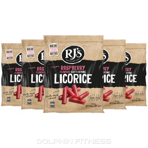 Rj's Raspberry Soft Eating Licorice 12 x 300g