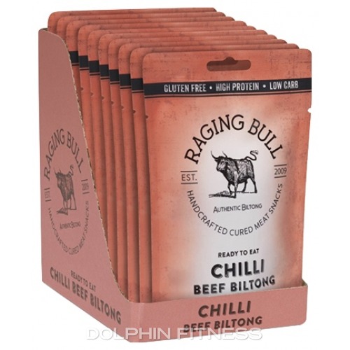 Raging Bull Chilli Beef Biltong 10 x 28g