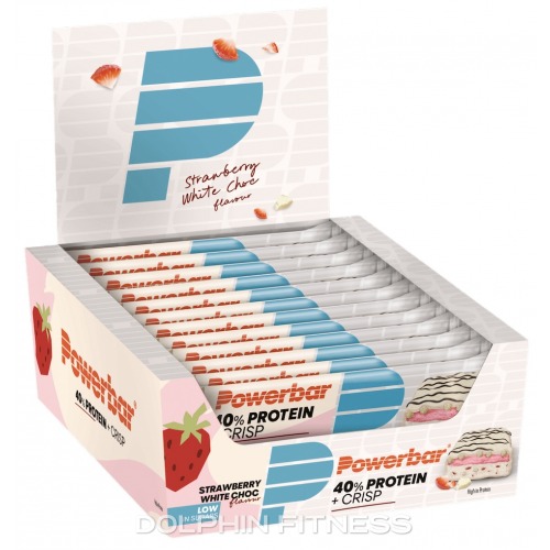 PowerBar 40% Protein + Crisp Bar (12 Bars) Strawberry White Choc