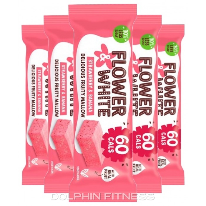 Flower & White Strawberry and Banana Fruity Mallow Bar 15 x 35g