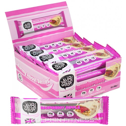 YuBi Raspberry Ripple Plant Based Chocolate Bars 12 x 35g