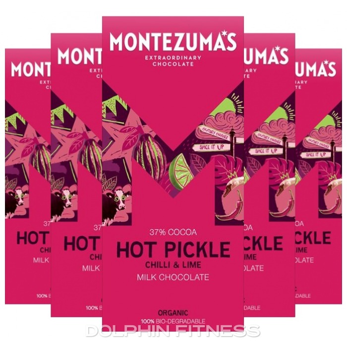 Montezuma's 37% Cocoa Hot Pickle Chilli & Lime Milk Chocolate 12 x 90g