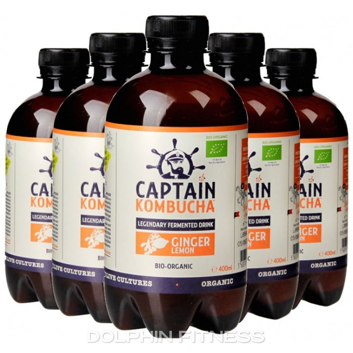 Captain Kombucha Legendary Fermented Drink Ginger & Lemon 12 x 400 ml