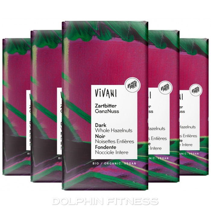 Vivani Dark Whole Hazelnuts Chocolate 10 x 100g