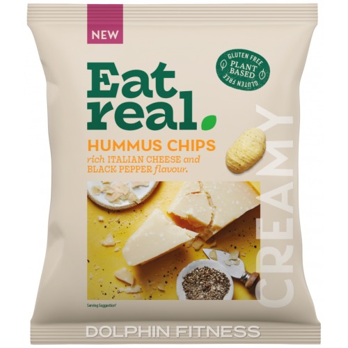 Eat Real Hummus Chips Rich Italian Cheese & Black Pepper 1 x 45g