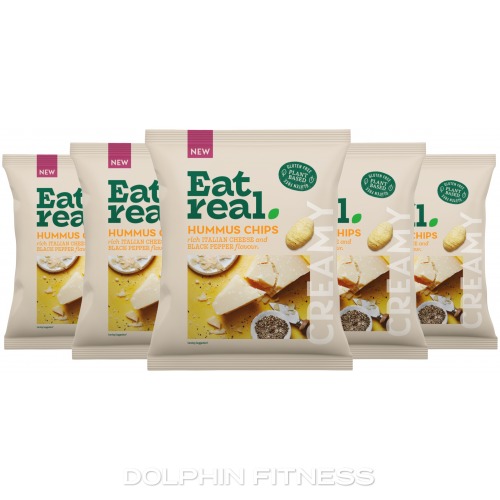 Eat Real Hummus Chips Rich Italian Cheese & Black Pepper 18 x 45g