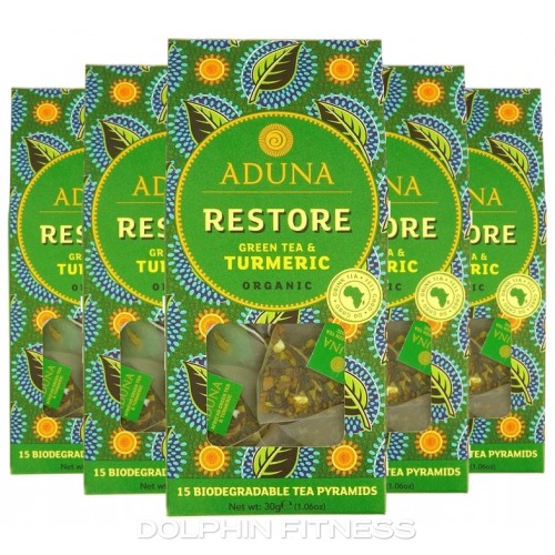 Aduna Organic Restore Green Tea & Turmeric 6 x 15 Tea Pyramids