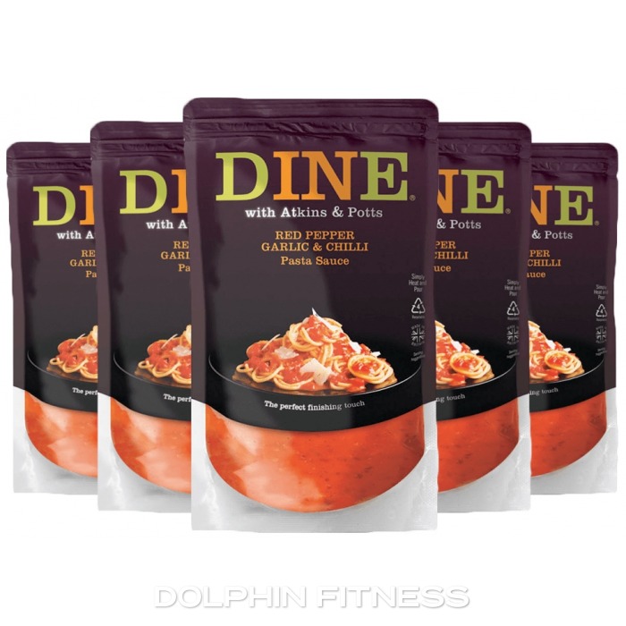Dine with Atkins & Potts Red Pepper Garlic & Chilli Pasta Sauce 6 x 350g