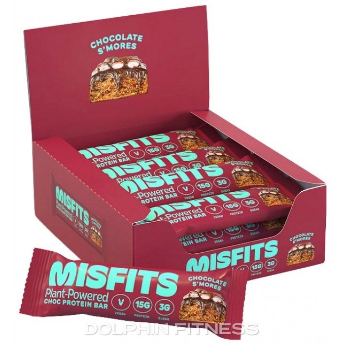 Misfits Plant-Powered Protein Bar (12 Bars) Chocolate S'mores
