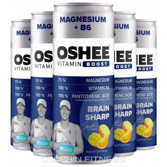 OSHEE Vitamin Boost Magnez+B6 24 Cans Peach Lemon