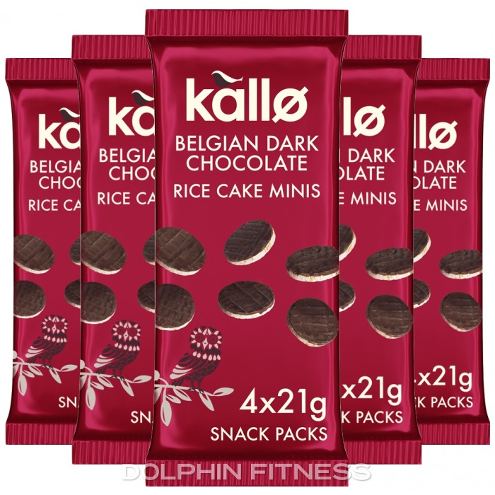 Kallo Belgian Dark Chocolate Rice Cake Minis 9 x 4 Snack Packs