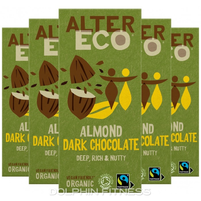 AlterEco Organic Dark Chocolate with Almond 14 x 100g