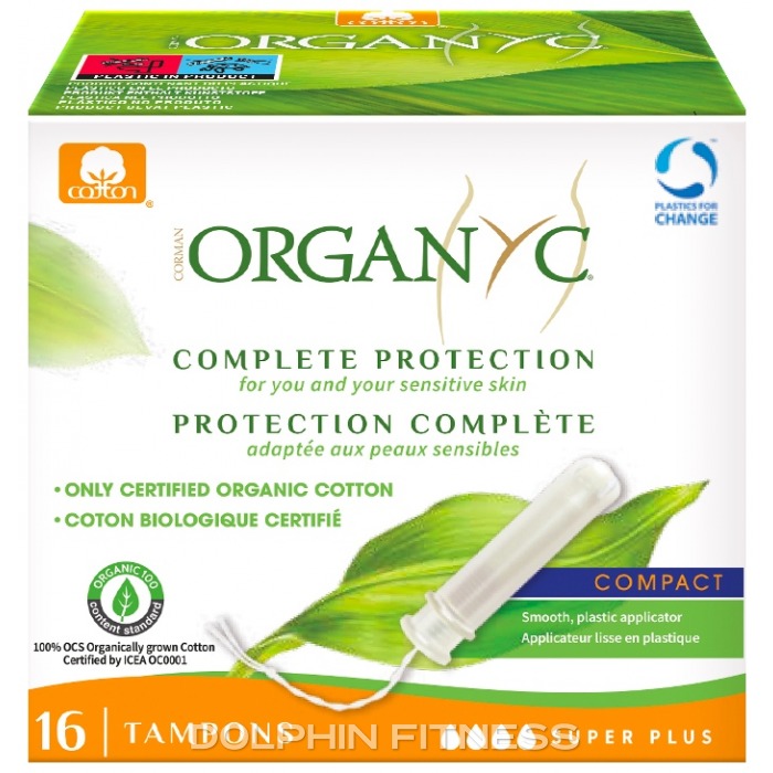 Organyc Organic Cotton Compact Applicator Tampons (16 Tampons) Super Plus