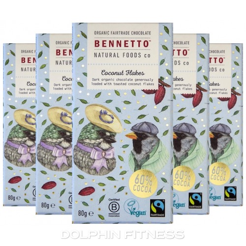 Bennetto Coconut Flakes Organic Fairtrade Chocolate 12 x 80g