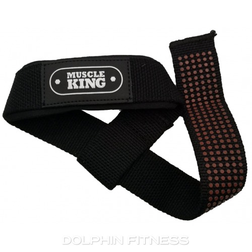 Muscle King Nutrition Rubber Grip Lifting Straps Black/Red
