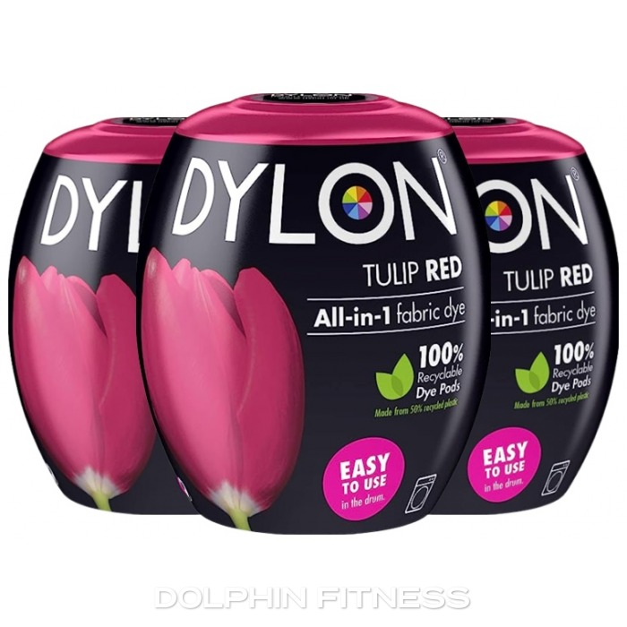 Dylon All-In-1 Fabric Dye (3 x 350g) Tulip Red