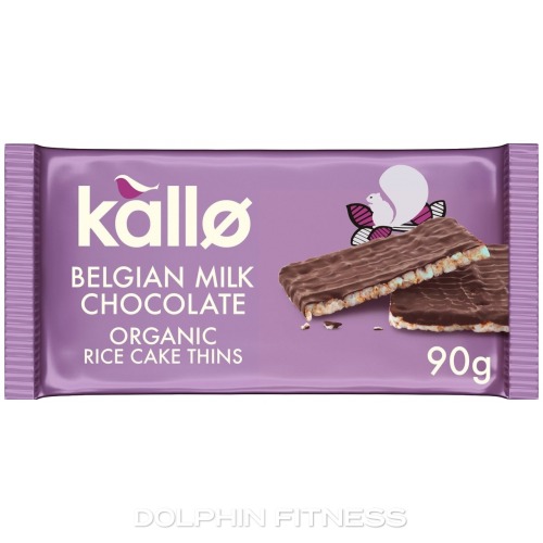 Kallo Belgian Milk Chocolate Organic Rice Cake Thins 1 x 90g