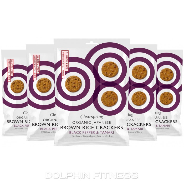 Clearspring Organic Japanese Brown Rice Crackers Black Pepper & Tamari ...