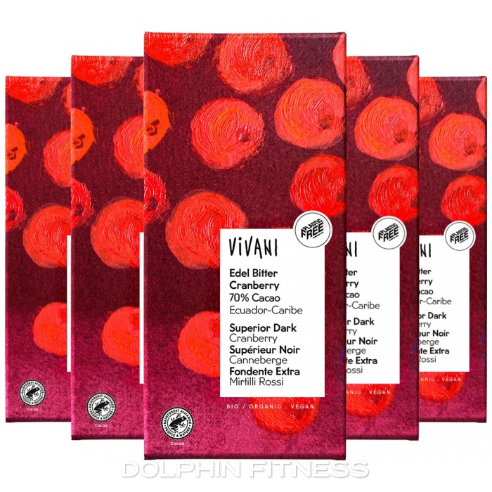 Vivani Superior Dark Cranberry Chocolate 10 x 100g