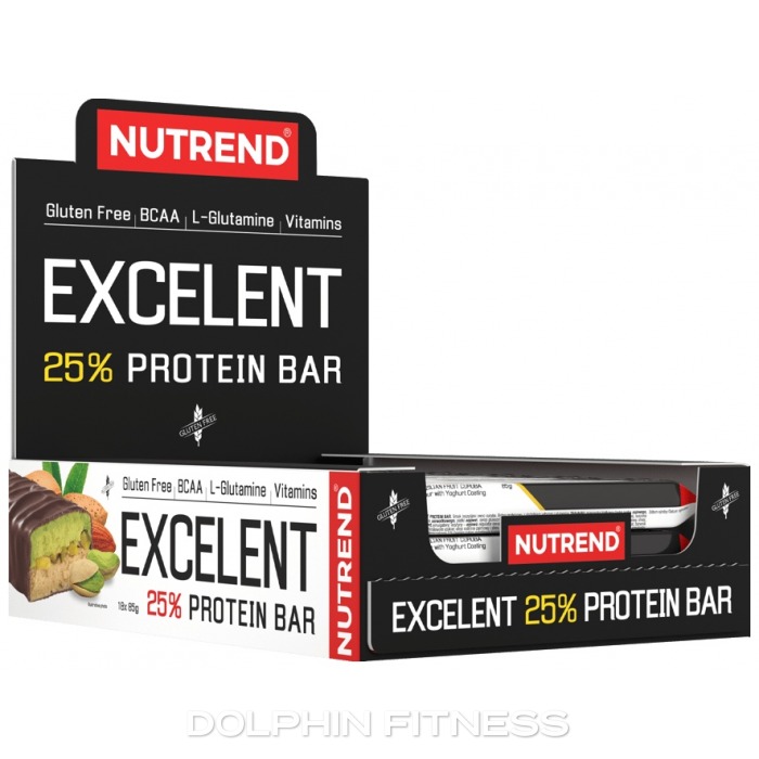 Nutrend Excelent 25% Protein Bar Double 18 x 85g Almond Pistachio with ...