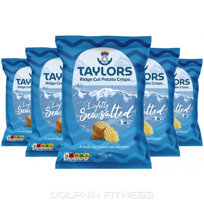Taylor Lighty Sea Salted Ridge Cut Potato Crisps 8 x 150g