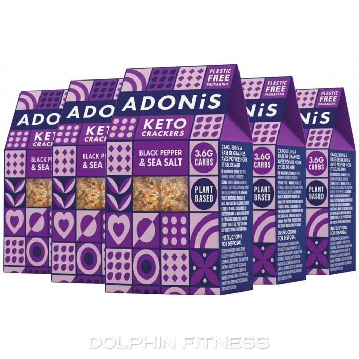 Adonis Black Pepper & Sea Salt Keto Crackers 10 x 60g