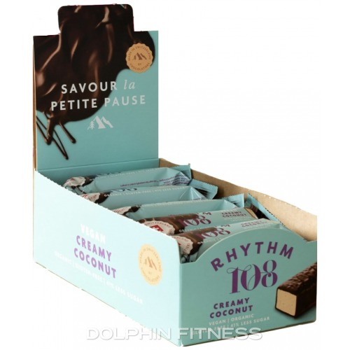 Rhythm 108 Vegan Creamy Coconut Bar with Dark Chocolate 15 Bars