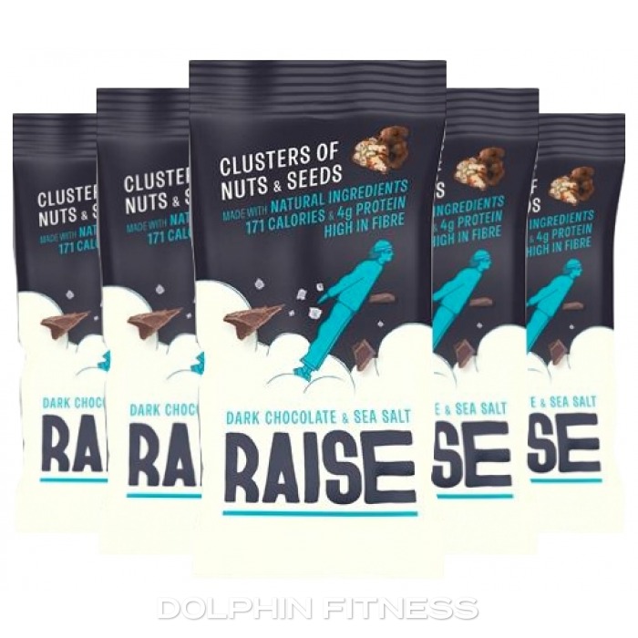 Raise Dark Chocolate and Sea Salt Clusters of Nuts and Seeds 12 x 35g