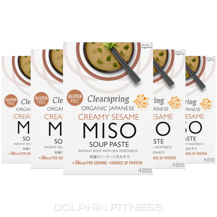 Clearspring Organic Instant Miso Soup Paste Creamy Sesame 8 x 60g