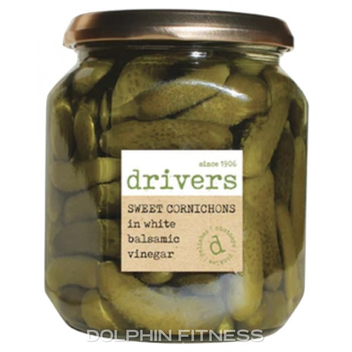 Drivers Sweet Cornichons in White Balsamic Vinegar 1 x 550g