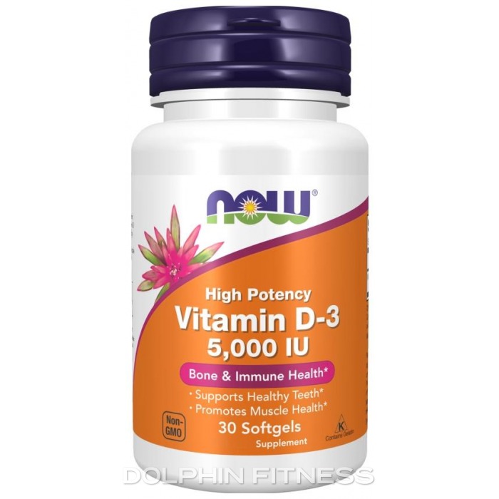 NOW Vitamin D-3 5000 IU 30 Softgels