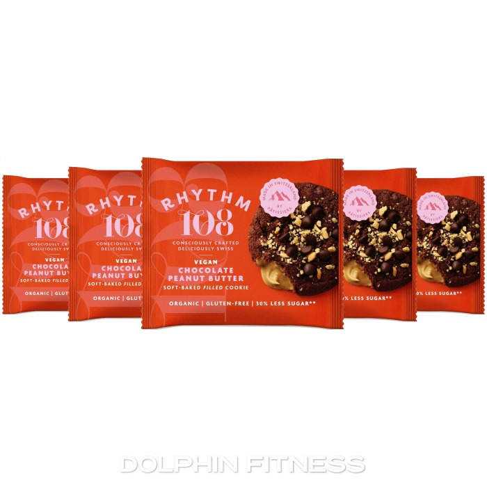 Rhythm 108 Chocolate Peanut Butter Soft-Baked Filled Cookie 12 x 50g