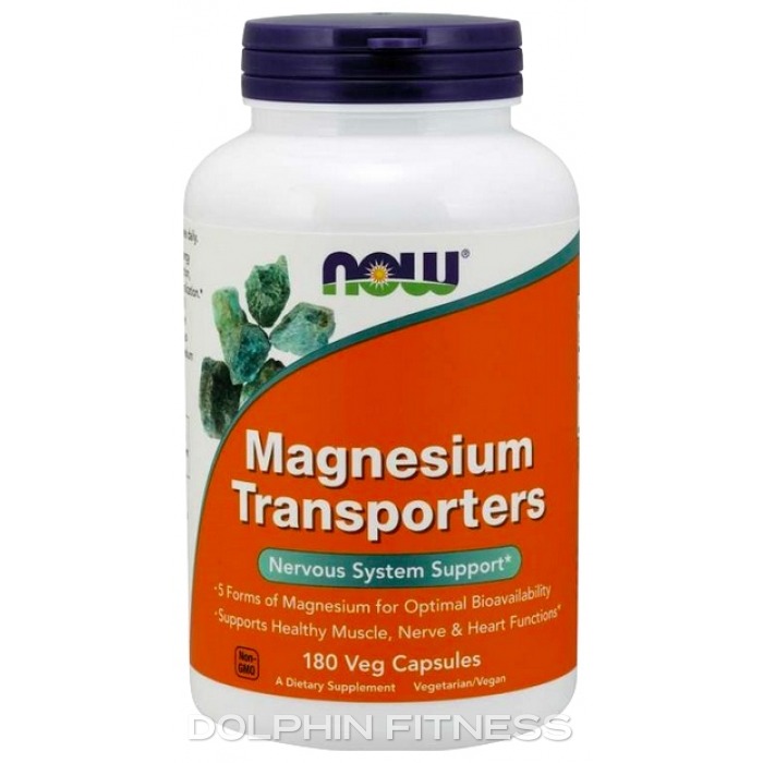 NOW Magnesium Transporters 180 Veggie Capsules