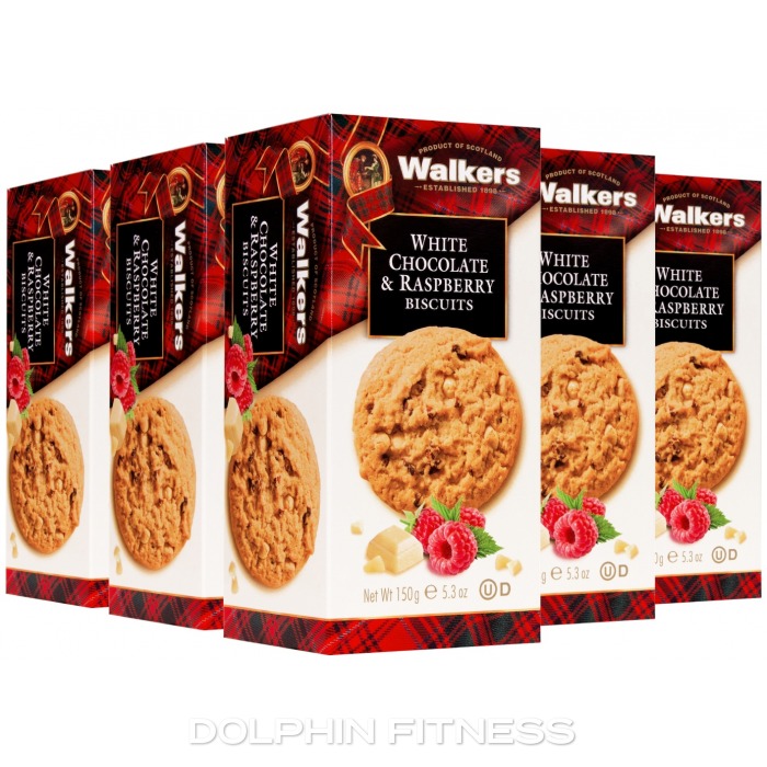 Walkers White Chocolate & Raspberry Biscuits 12 x 150g