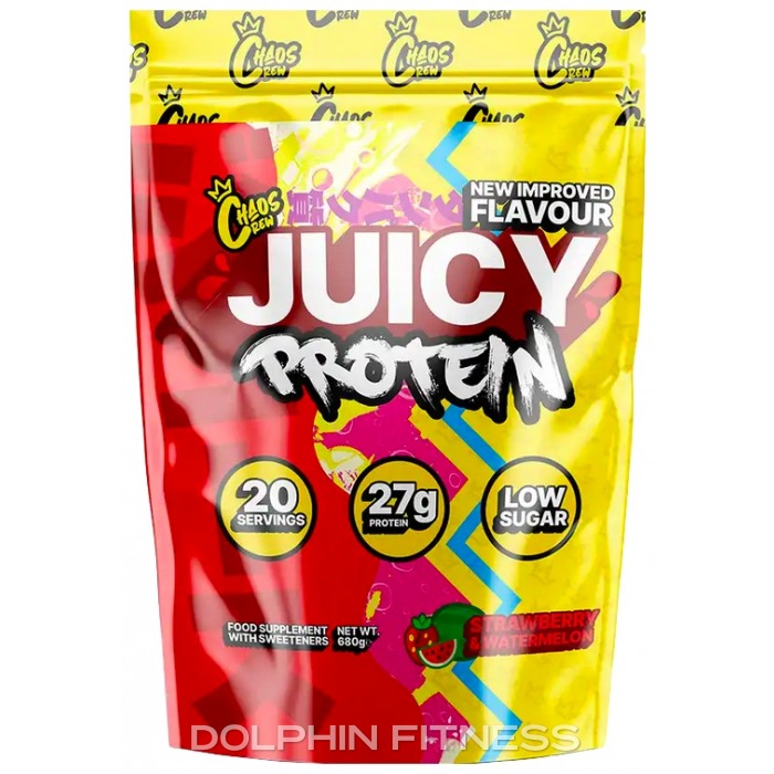 Chaos Crew Juicy Protein Powder 680g Blue Raspberry
