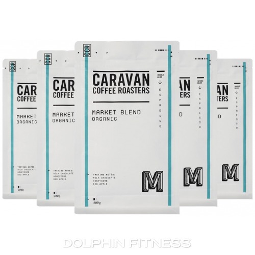 Caravan Coffee Roasters Organic Market Blend Ground Coffee 6 x 200g