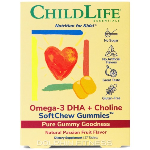 ChildLife Essentials Omega-3 DHA + Choline SoftChew Gummies 27 Tablets