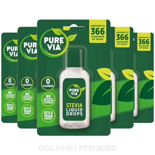 Pure Via Stevia Liquid Drops 6 x 55 ml