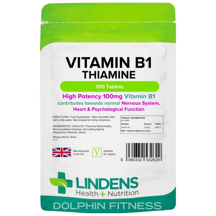 Lindens Vitamin B1 Thiamine 100 mg 100 Tablets