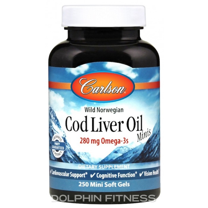 Carlson Labs Cod Liver Oil Minis 280 mg 250 Mini Softgels