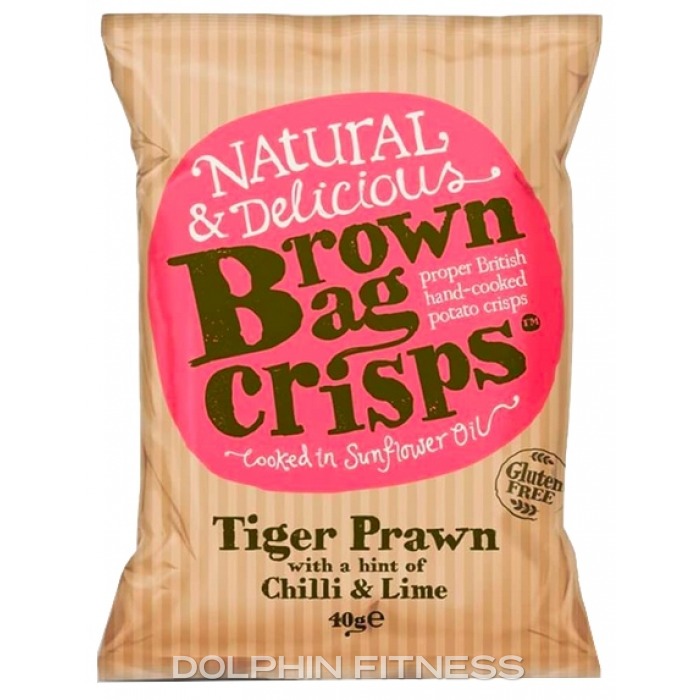Brown Bag Crisps Tiger Prawn with Hints of Chilli & Lime 1 x 40g