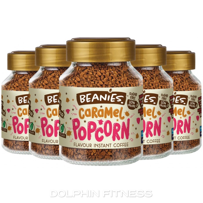 Beanies Coffee Caramel Popcorn Flavour Instant Coffee 6 x 50g