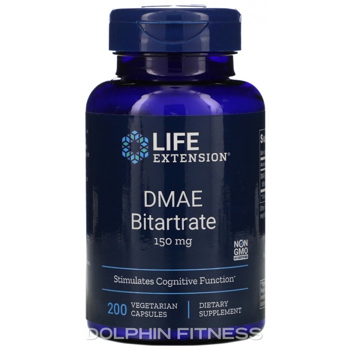 Life Extension DMAE Bitartrate 150 mg 200 Vegetarian Capsules