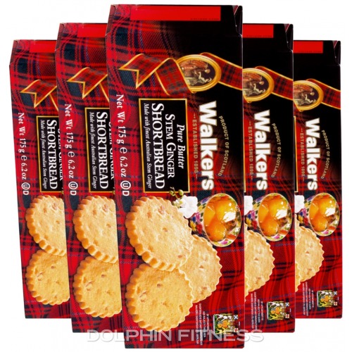 Walkers Pure Butter Stem Ginger Shortbread 12 x 175g