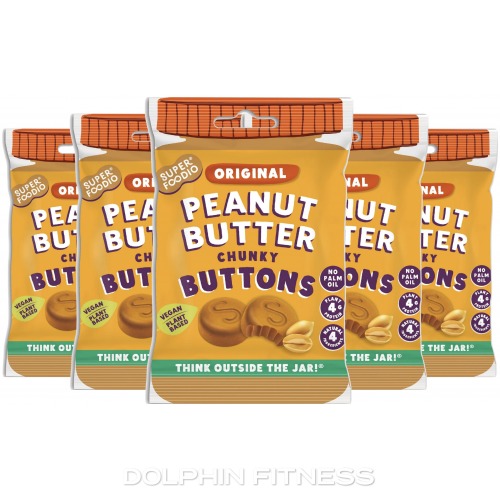 Superfoodio Peanut Butter Chunky Buttons 15 x 20g