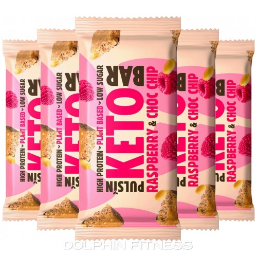 Pulsin Raspberry & Choc Chip Keto Bar 18 x 50g