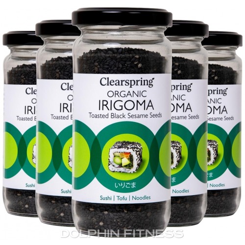 Clearspring Organic Irigoma Toasted Black Sesame Seeds 6 x 100g