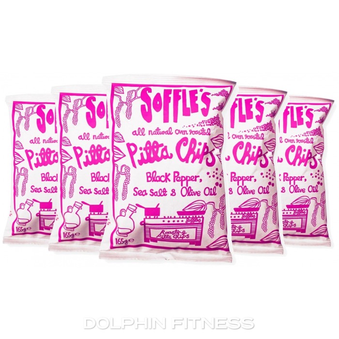 Soffles Black Pepper, Olive Oil and Sea Salt Pitta Chips 9 x 165g